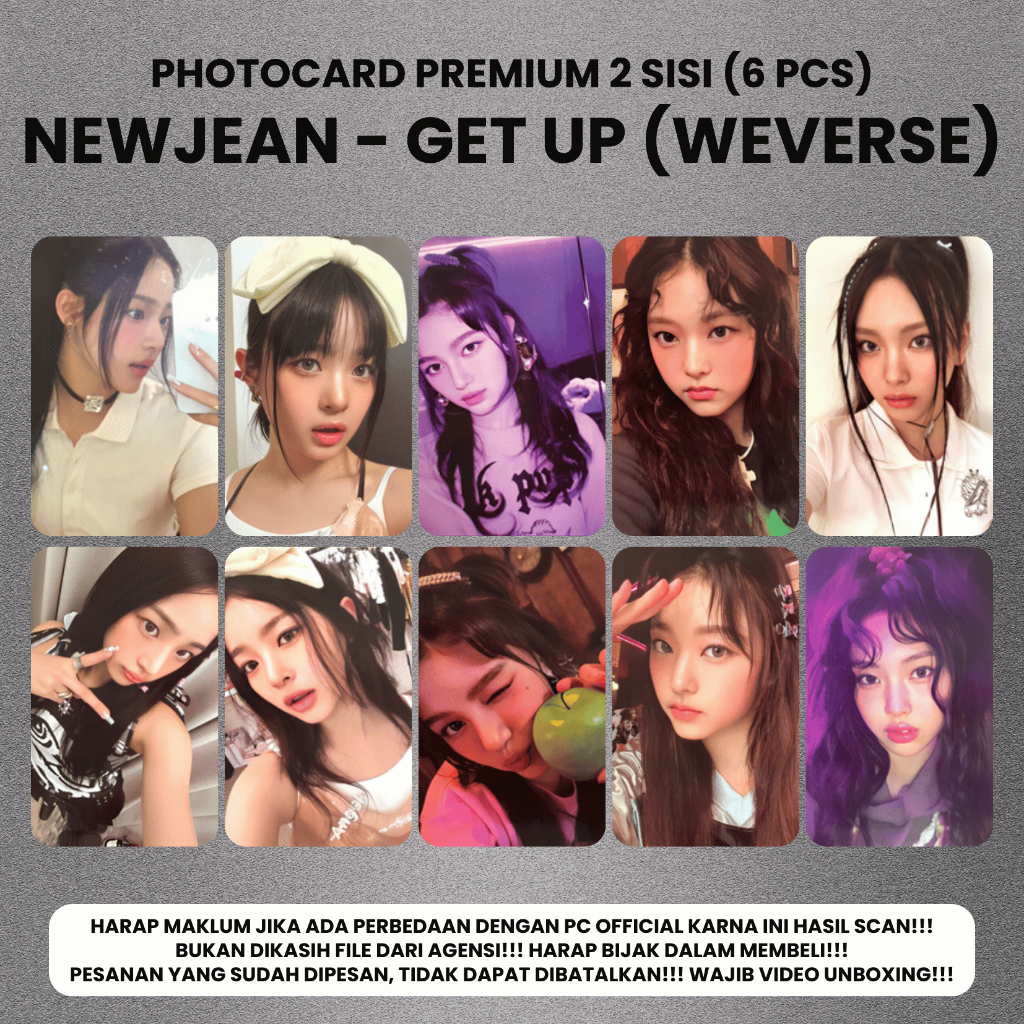 Jual (ISI 6 PCS) Photocard NJZ GET UP WEVERSEE - PC Premium 2 Sisi Kartu Kpop Merch Unofficial ...