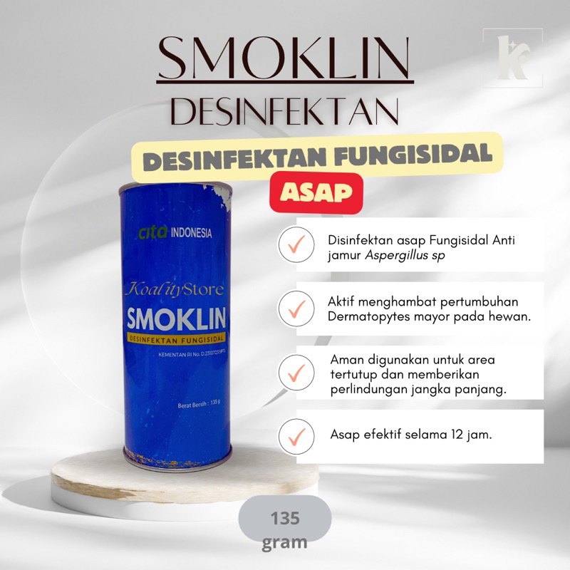 Jual SMOKLIN BLUE Disinfektan Asap Fungisidal Anti Jamur Aspergillus sp ...