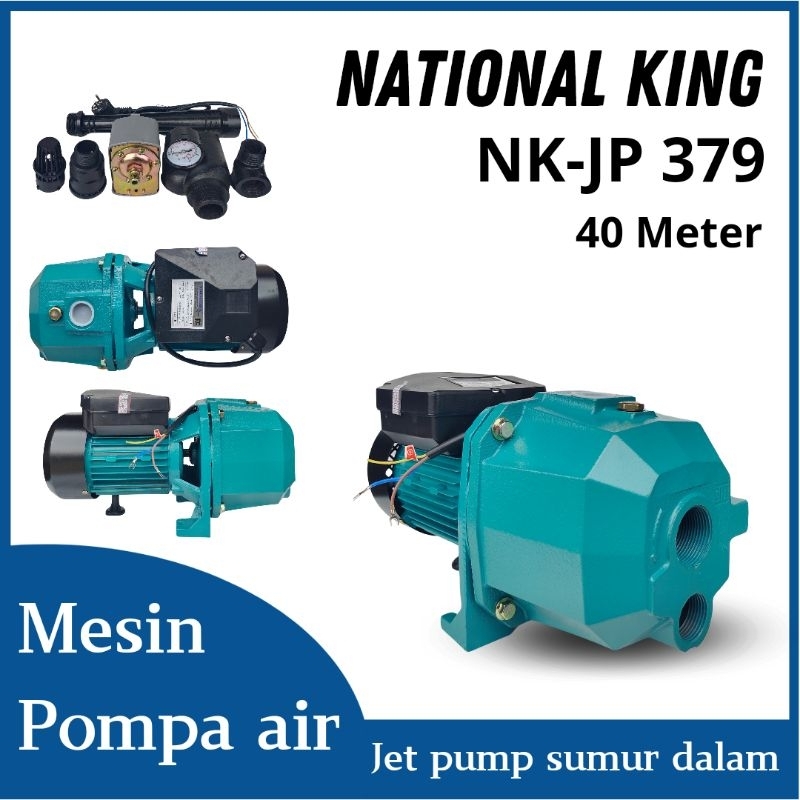 Jual Mesin Pompa air sumur dalam Jetpump National King NK-JP 379 daya hisap 40 meter | Shopee ...