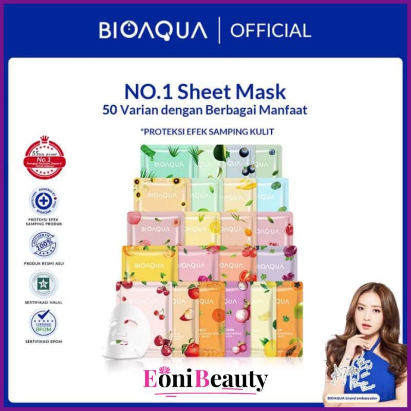 Jual BIOAQUA Essence Mask Whitening Moisturizing SKIN CARE MASK MASKER SHEET 25g pcs | Shopee ...