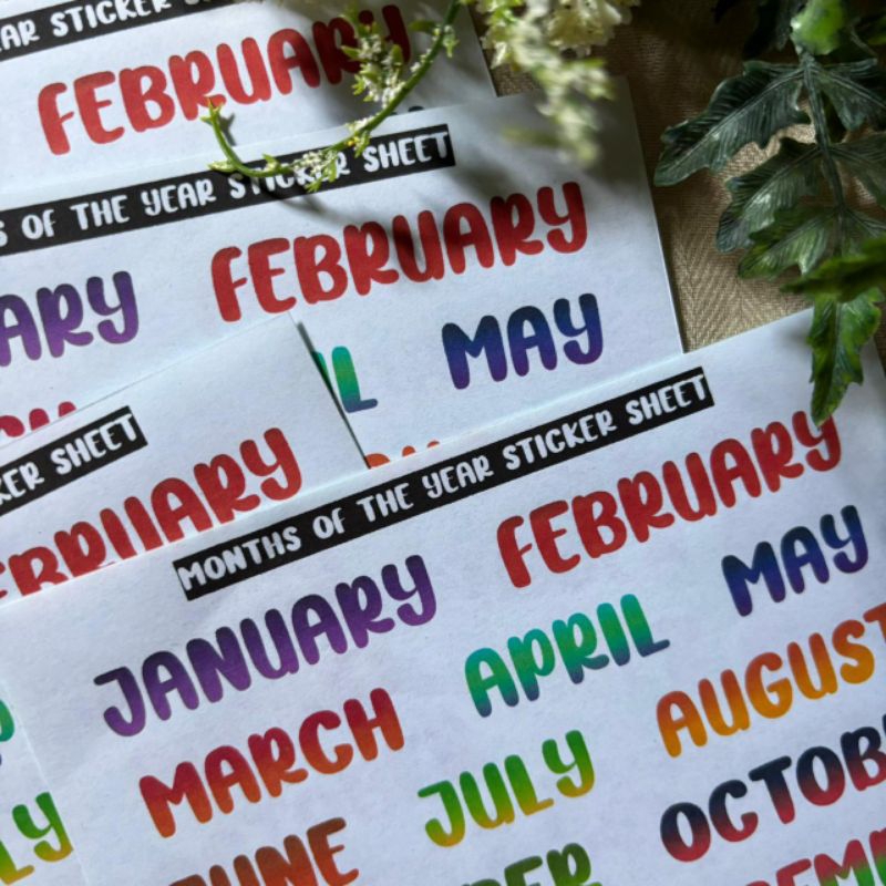 Jual khalishop - months of the year sticker sheet, sticker bulan, month ...