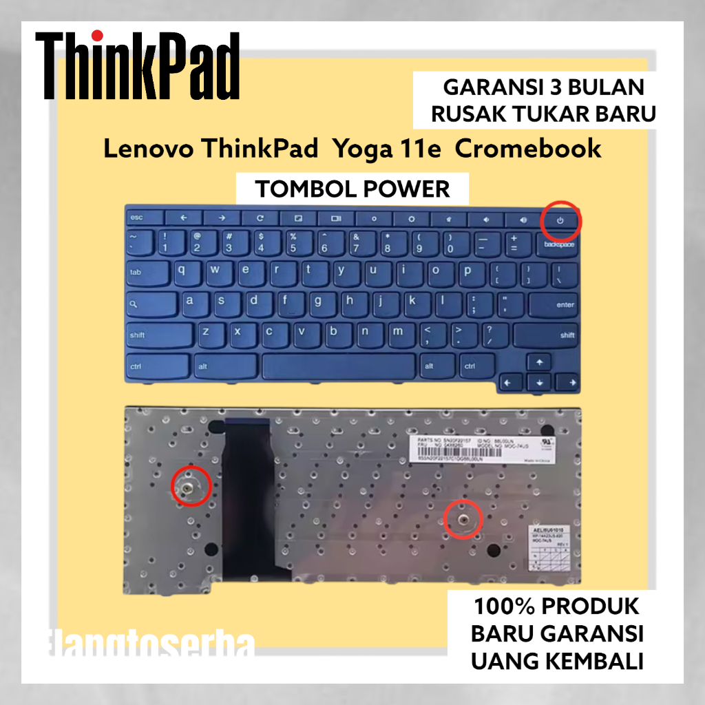 Jual Keyboard Lenovo Thinkpad Yoga ChromeBook 11e TOMBOL POWER | Shopee ...