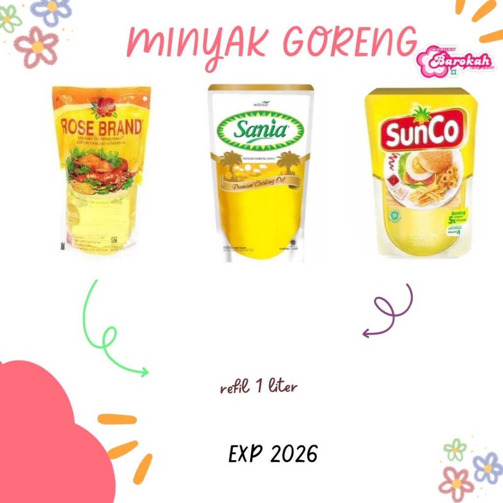 Jual Sania Rose Brand Sunco Minyak Goreng 1 Liter Kemasan Reffil Sunco ...