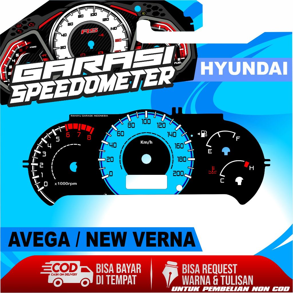 Jual PAPAN SPEEDOMETER CUSTOM HYUNDAI AVEGA DAN NEW VERNA | Shopee ...