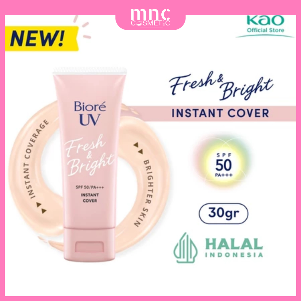 Jual Biore UV Fresh & Bright Instant Cover Sunscreen SPF 50+ PA ...