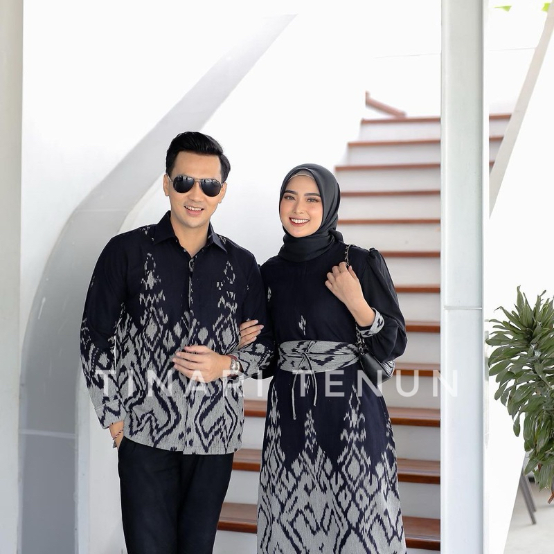 Jual Gamis Couple Tenun Safira Motif Toraja Hitam | Shopee Indonesia