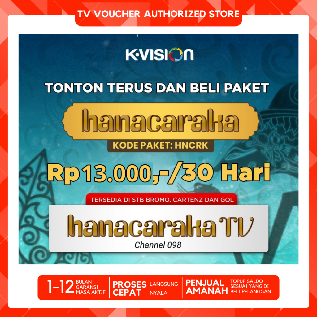 Jual Promo Paket Kvision HANACARAKA Voucher K-vision | Shopee Indonesia