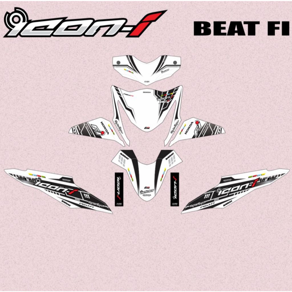 Jual Decal Beat Fi 2013 2014 2015 Full Body Desain ICON PUTIH Stiker ...