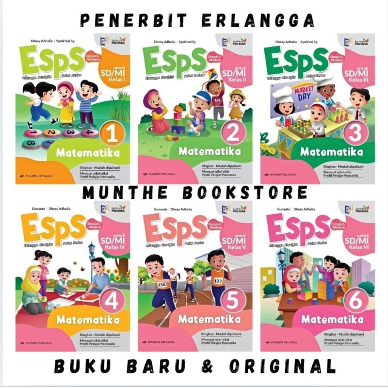 Jual Buku Esps Matematika Kelas 1 2 3 4 5 6 SD/MI Penerbit Erlangga Kurikulum Merdeka Km ...