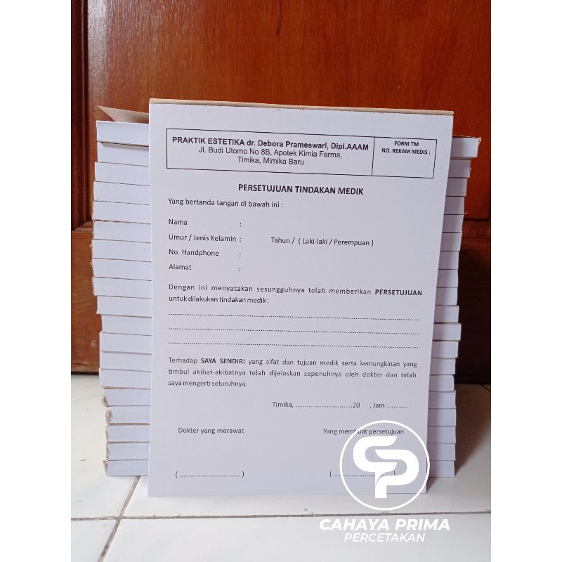 Jual Informed consent form / FormPersetujuan / Penolakan Tindakan Medis ...