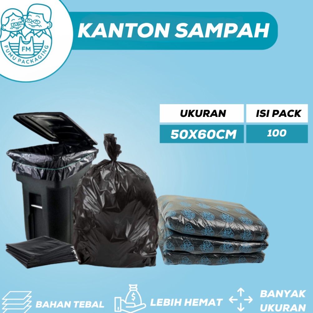 Jual Promo besar Kantong Plastik Sampah 5X6CM Trash Bag Kebersihan Ukuran Hitam 3Micron Murah ...