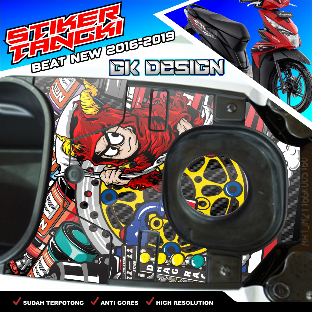 Jual Stiker Tangki Bensin Beat FI New 2016 - 2019 Full Print | Sticker ...