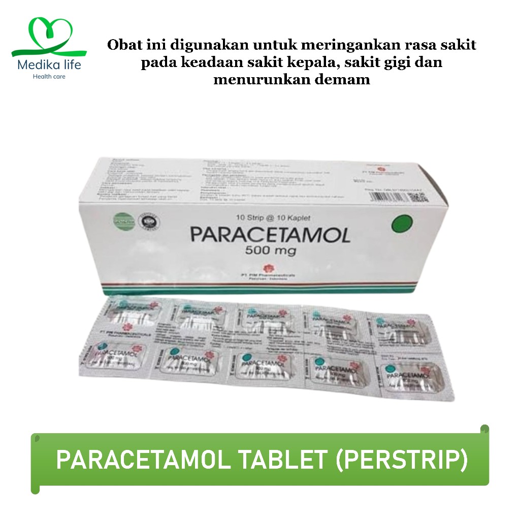 Jual PARACETAMOL - meringankan rasa sakit & menurunkan demam (1 Strip ...