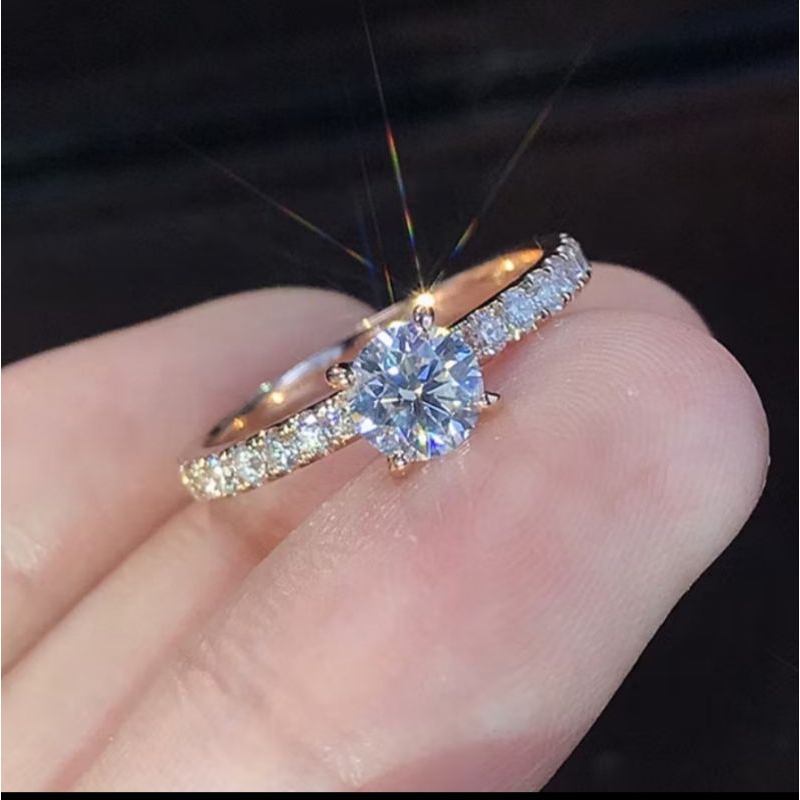 Jual Cincin Permata Satu Titanium fashion Wanita Cantik Anti Luntur Dan ...