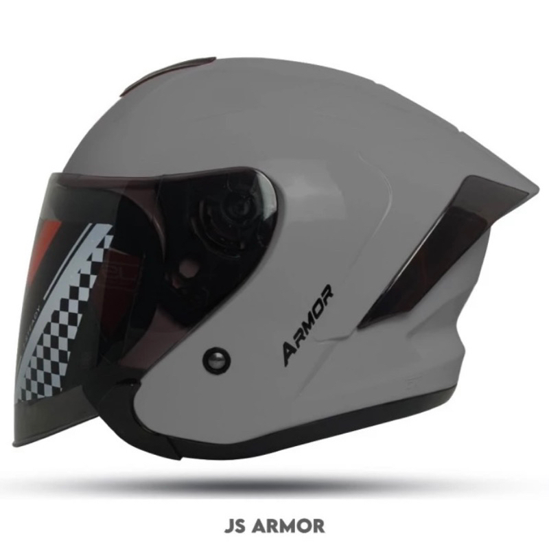 Jual HELM JS Armor Solid Helm Half Face Standard SNI Premium Helm Cowok ...