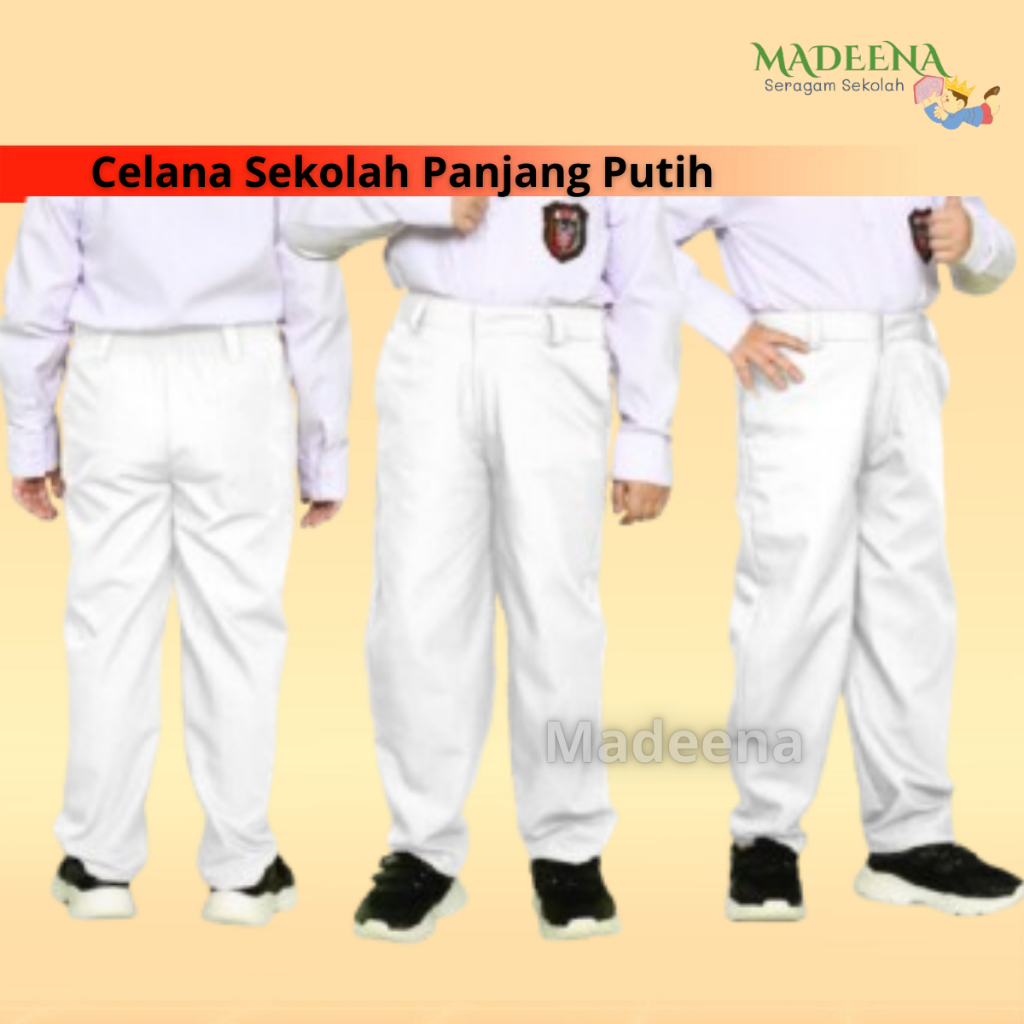 Jual Celana Hitam Putih Seragam Sekolah TK SD SMP MTS SMA SMK Laki Perempuan Panjang Pinggang ...