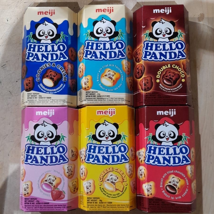 Jual Meiji hello panda biskuit isi krim 1 box isi 10 pcs @ 42 gram ...
