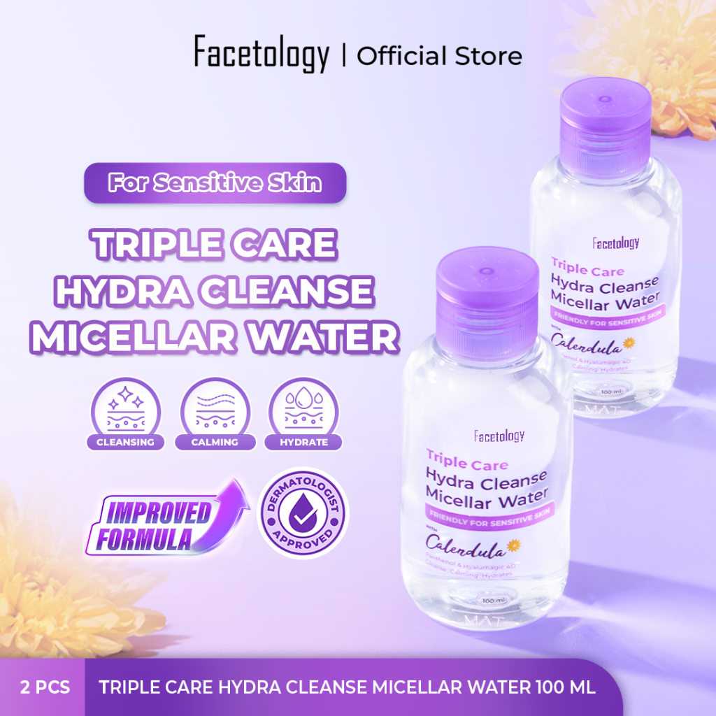 Jual Facetology 2PCS Triple Care Hydra Cleanse Micellar Water 100 ML | Shopee Indonesia