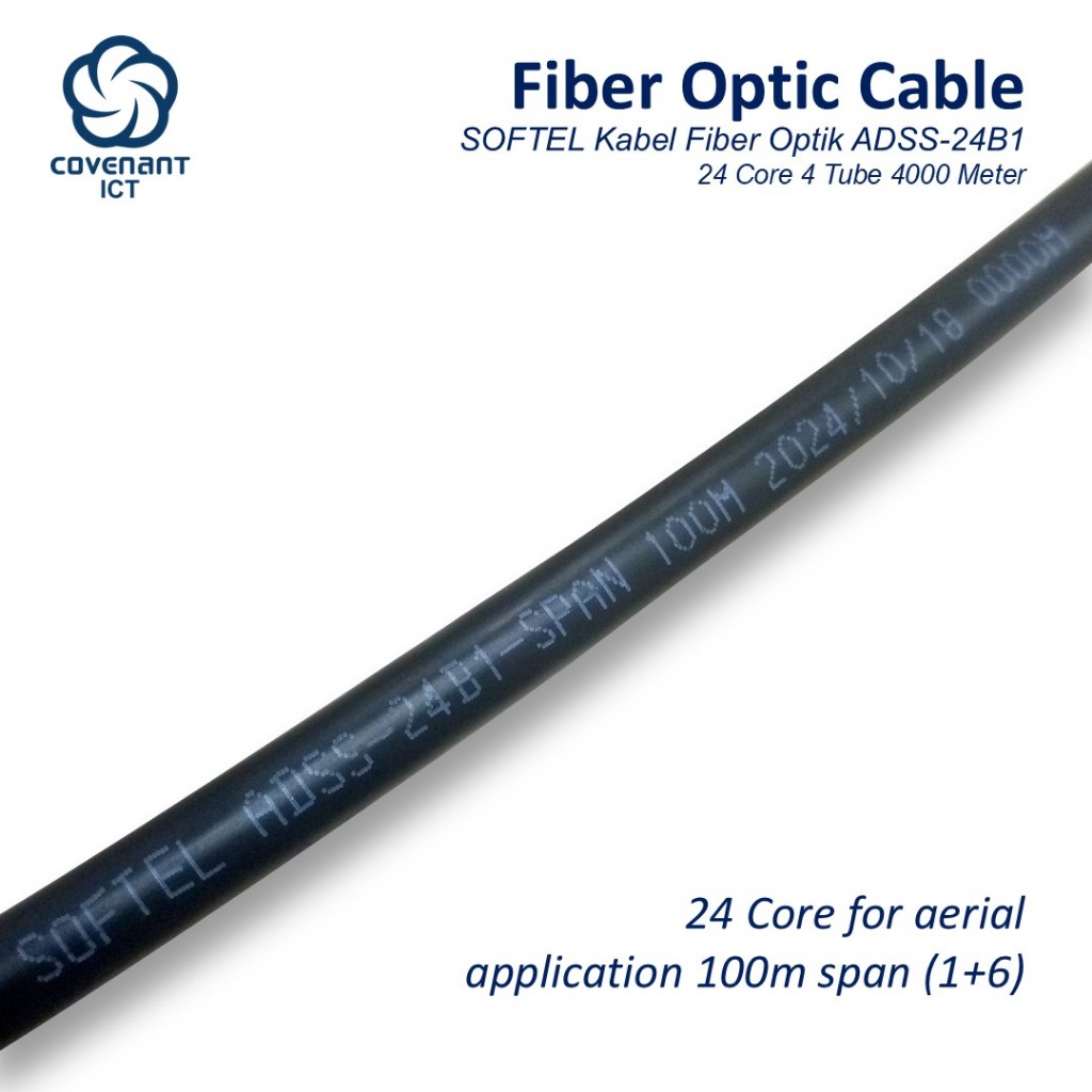 Jual SOFTEL Kabel Fiber Optik ADSS-24B1 24 Core 4 Tube 4000 Meter ...