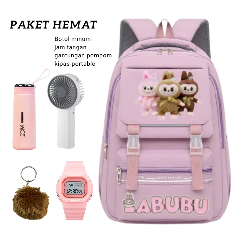 Jual Tas sekolah anak perempuan viral labubu-tas anak SD SMP labubu hasdun | Shopee Indonesia