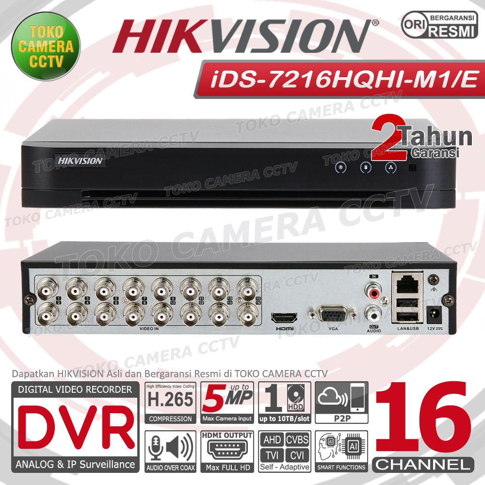 Jual DVR HIKVISION 16 CHANNEL iDS-7216HQHI-M1/E DVR 16CH | Shopee Indonesia