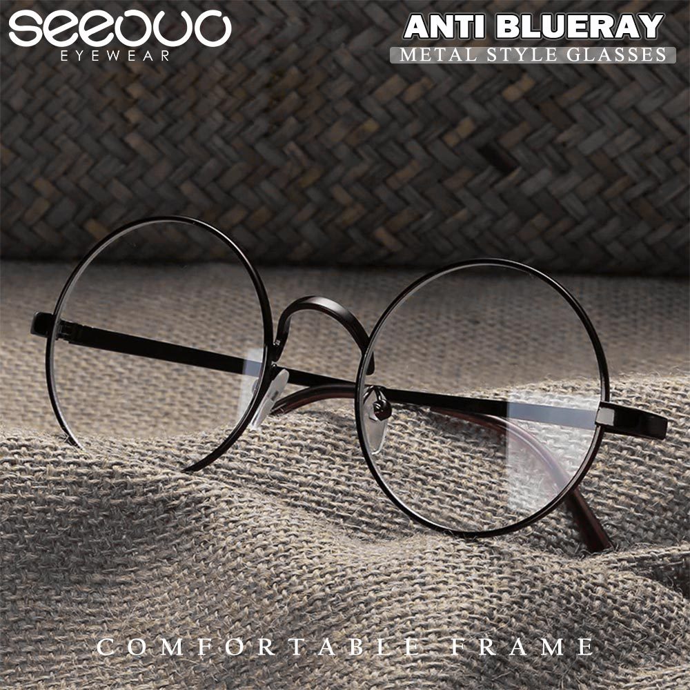 Jual Seeouo Antiradiasi Blueray Kacamata Bisa Minus Photocromic Bluecromic Model Bulat Retro ...