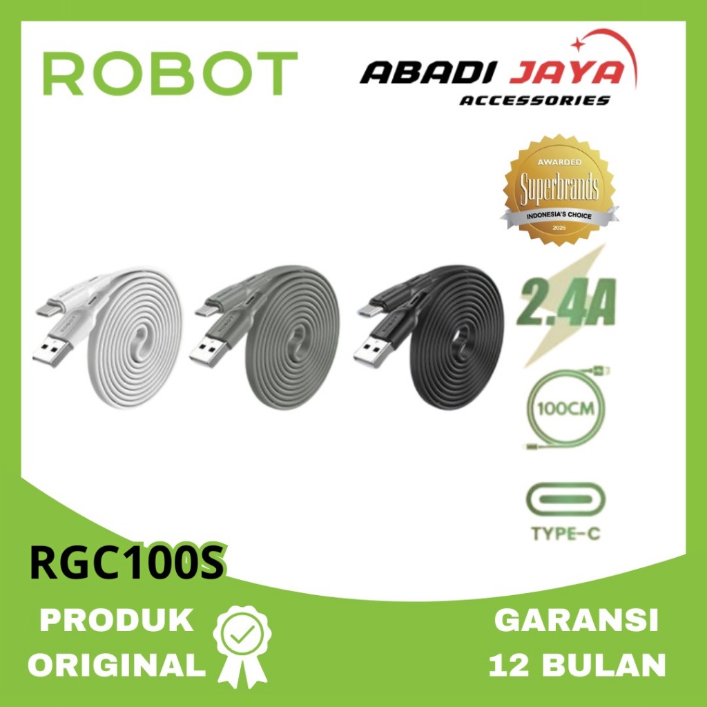 Jual KABEL DATA ROBOT TYPE-C RGC100S DATA CABLE TYPE - C 100CM 2.1A ...
