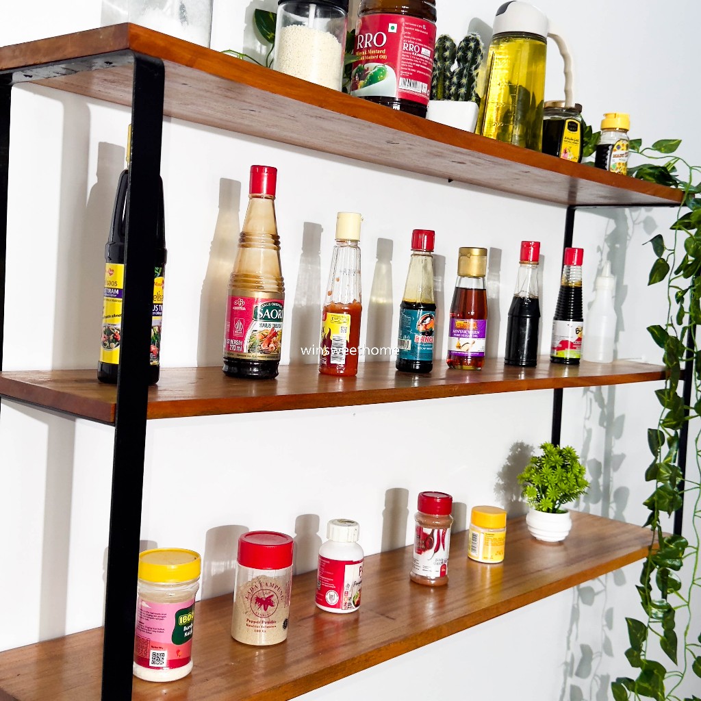 Jual Rak ambalan dapur kayu minimalis serba guna untuk rak buku rak ...