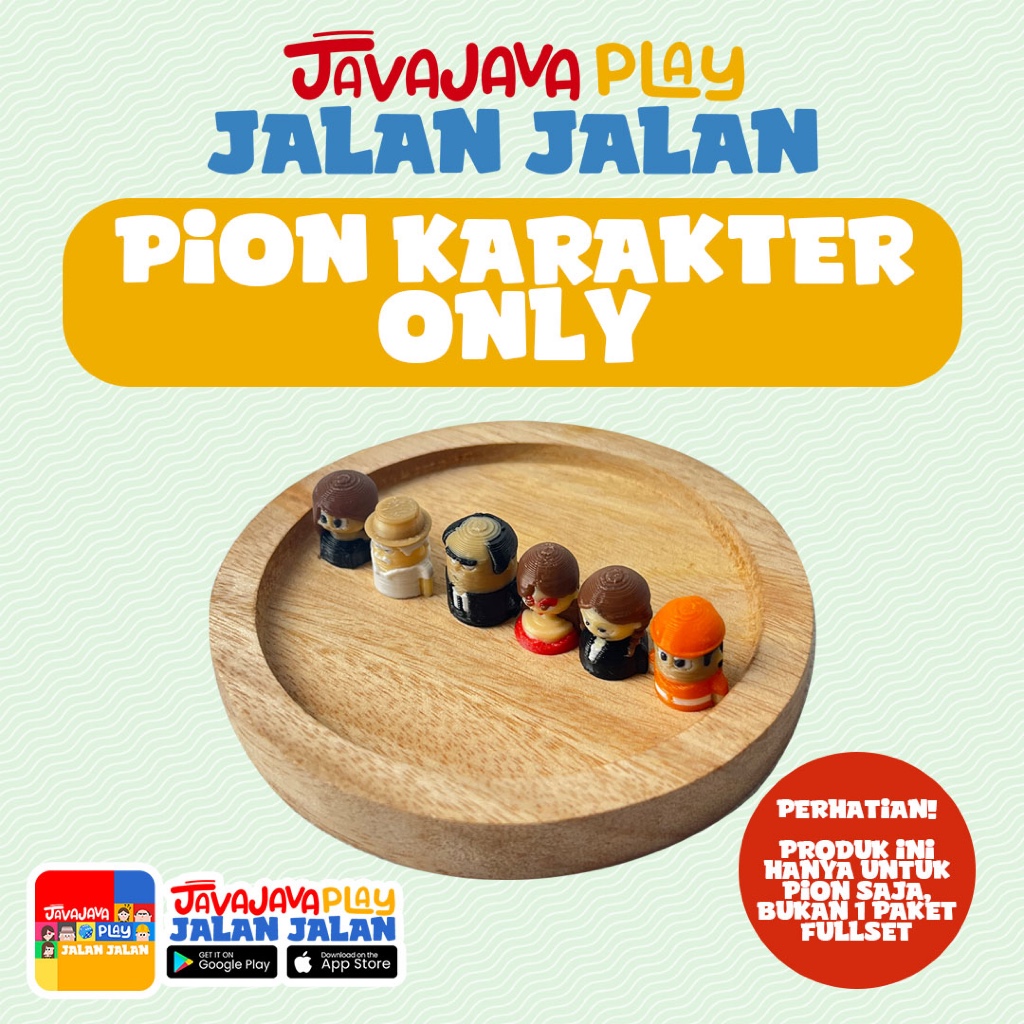Jual PION KARAKTER ONLY (3D PRINTED) Javajava Play Jalan Jalan, Board ...