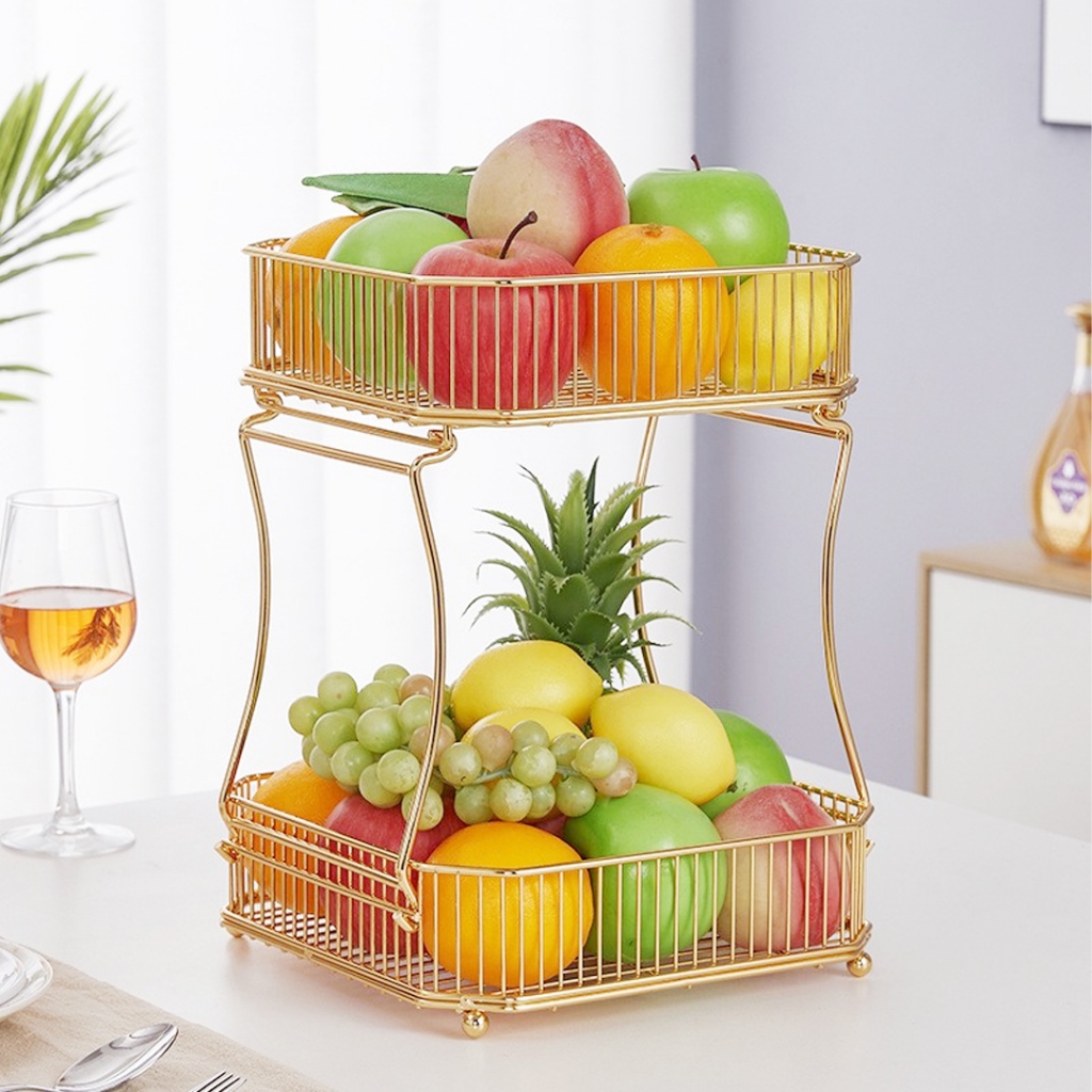 Jual Ideame Keranjang Rak Buah 2 Tingkat / Tempat Saji 2 Tingkat / Rak ...