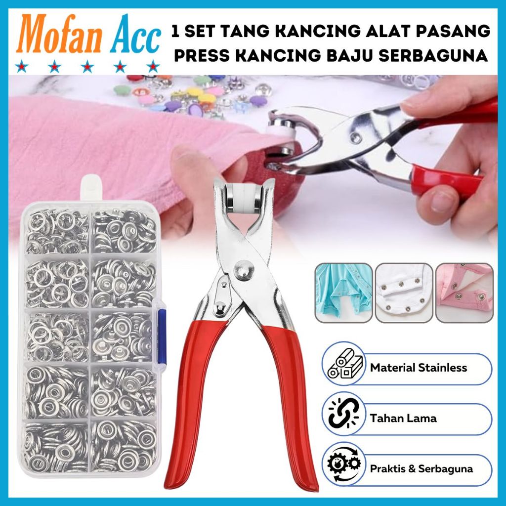 Jual 1 SET Tang Kancing Pengencang Plier Tool Snaps / Alat Menjahit ...