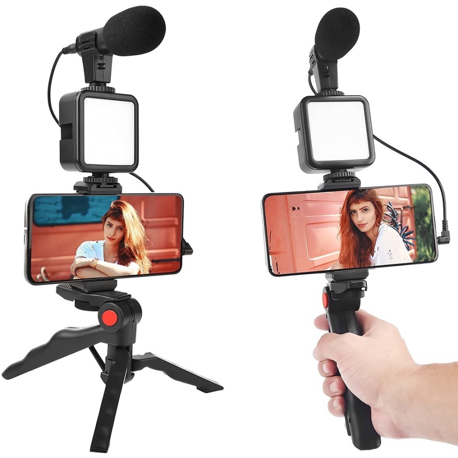 Jual Plokama PK771 Vlogging KIT Paket Alat Vlog 5in1 AY49 LED Light ...