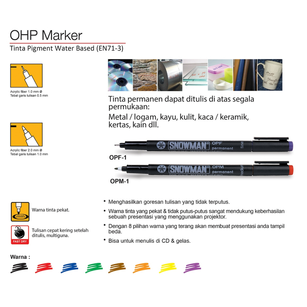 Jual Snowman Permanent Marker OPF OPM (Per Satuan) | Shopee Indonesia