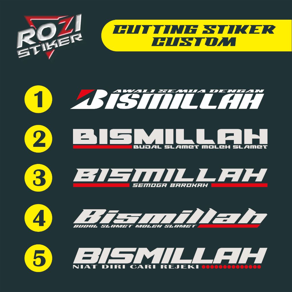 Jual STIKER BISMILLAH/STICKER TULISAN BISMILLAH KACA MOBIL PICK UP/TRUK ...