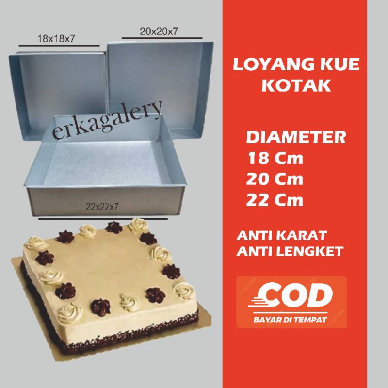 Jual 1 SET LOYANG KOTAK LOYANG PERSEGI UKURAN 18 20 22 | Shopee Indonesia