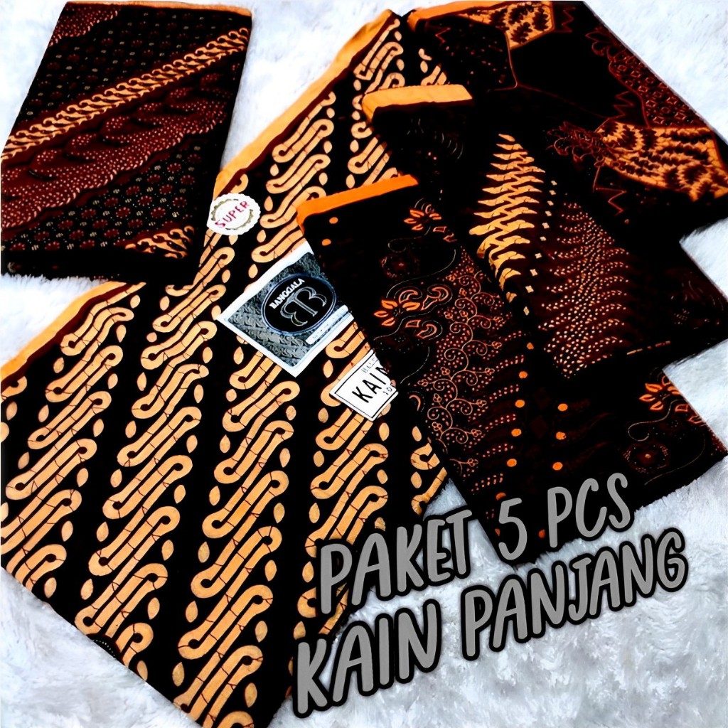 Jual PAKET HEMAT 5 PCS KAIN PANJANG BATIK SOGAN, KAIN JARIK, KAIN TAPIH ...