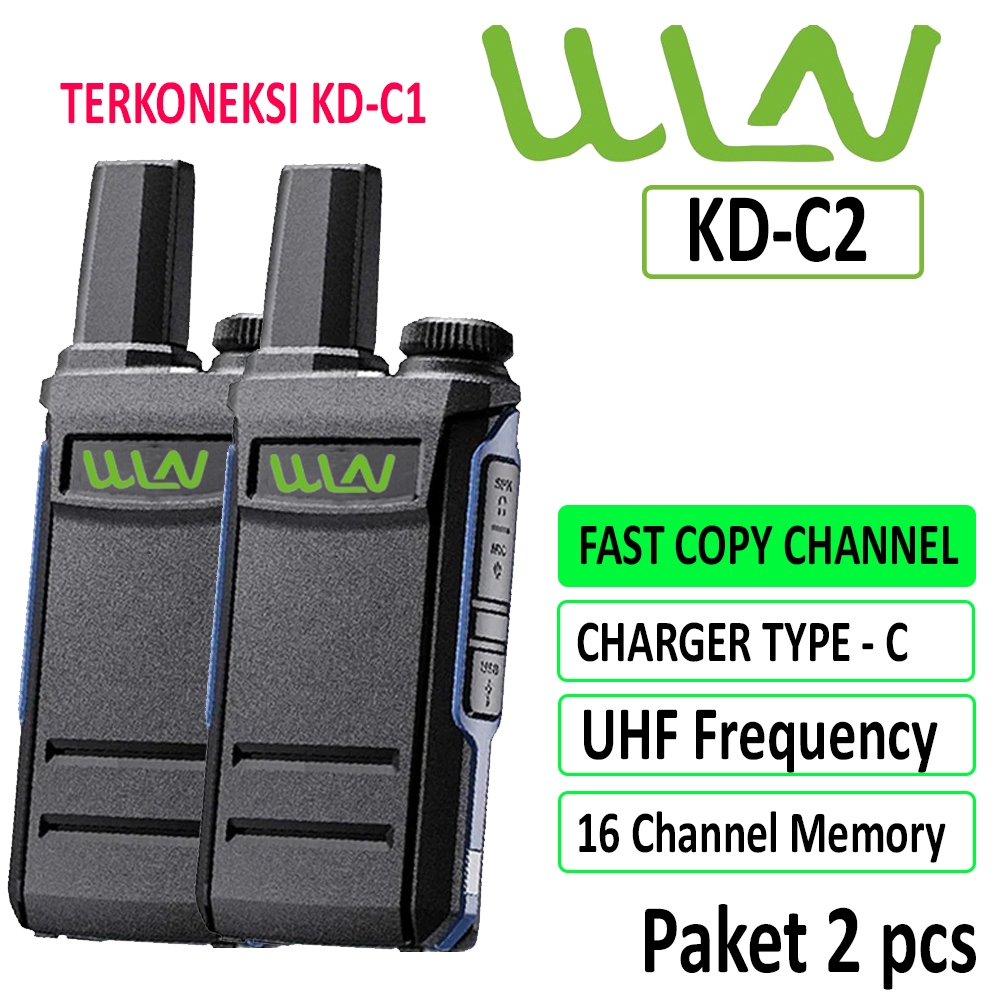 Jual WLN KD-C2 terkoneksi KD-C1 Handy Talky Walkie Talkie UHF 400-470Mhz - HItam | Shopee Indonesia