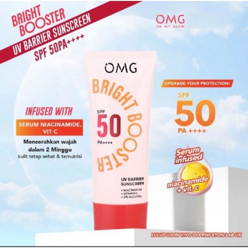 Jual sunscreen OMG bright booster SPF 50. 25 ml | Shopee Indonesia