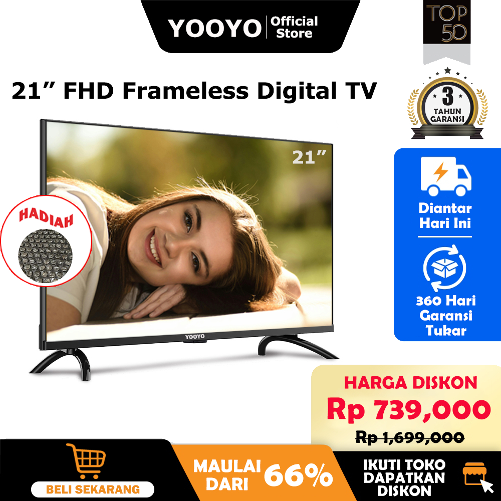 Jual YOOYO TV Digital 21 inch/TV Led 21 inch - FHD 2K 1080P - HDR10 ...