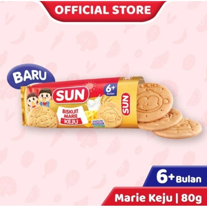 Jual Sun biskuit marie rasa keju camilan bayi 80 gr | Shopee Indonesia