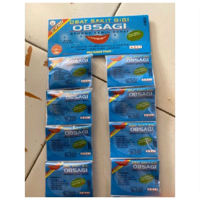 Jual OBSAGI OBAT SAKIT GIGI biru obat sakit gigi isi 4 [ grosir] 20 ...