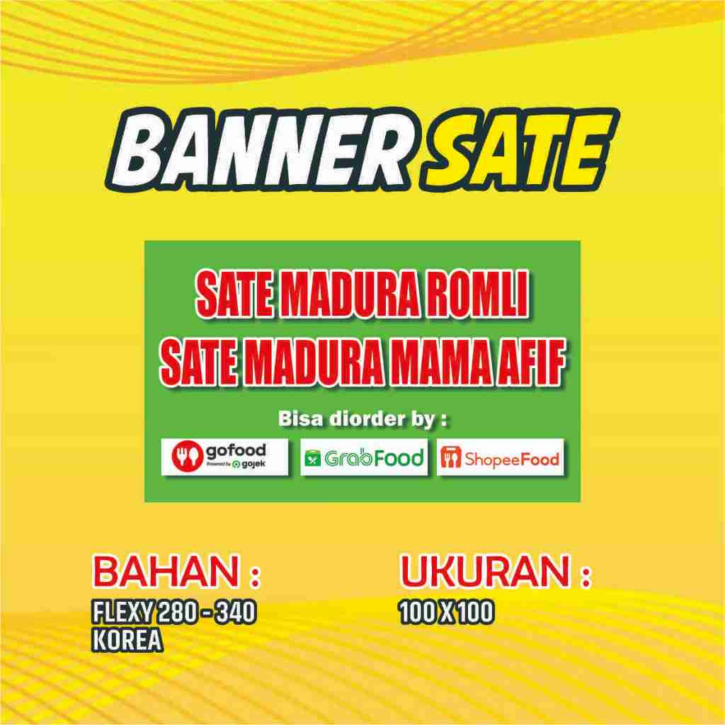 Jual Spanduk Banner Sate/Banner Sate Custom/ Free Desain/ Spanduk ...