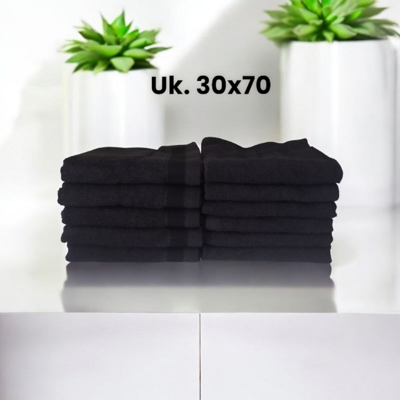 Jual Handuk kecil Warna hitam Ukuran 30x70 Cm Handuk Spa Handuk Salon ...
