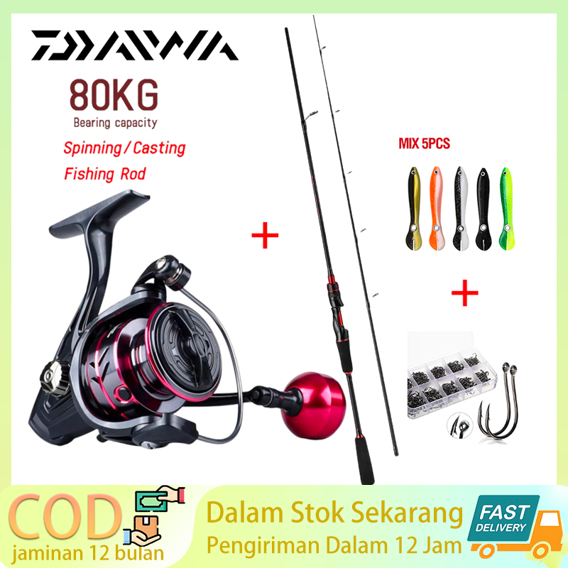 Jual DAIWA Joran Pancing Set 1.8M-2.7M 2 Bagian Reel Gulungan 13BB 5.2 ...