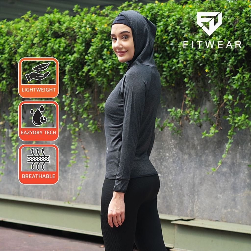 Jual Fitwear - Jaket / Jacket Olahraga Wanita BELLA B-HOODIE - DARK ...