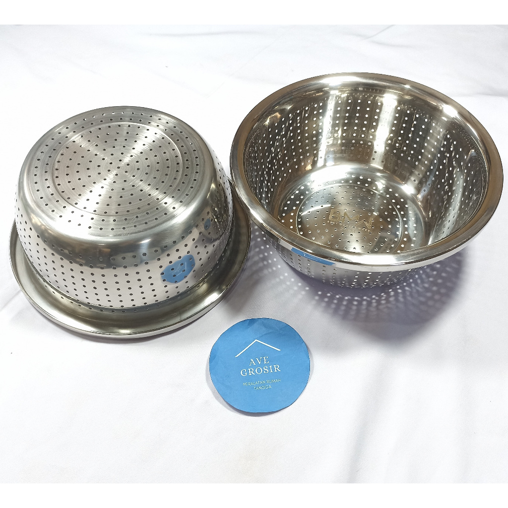 Jual BASKOM LUBANG STAINLESS TEBAL BMW SARINGAN TIRISAN CUCI BERAS ...