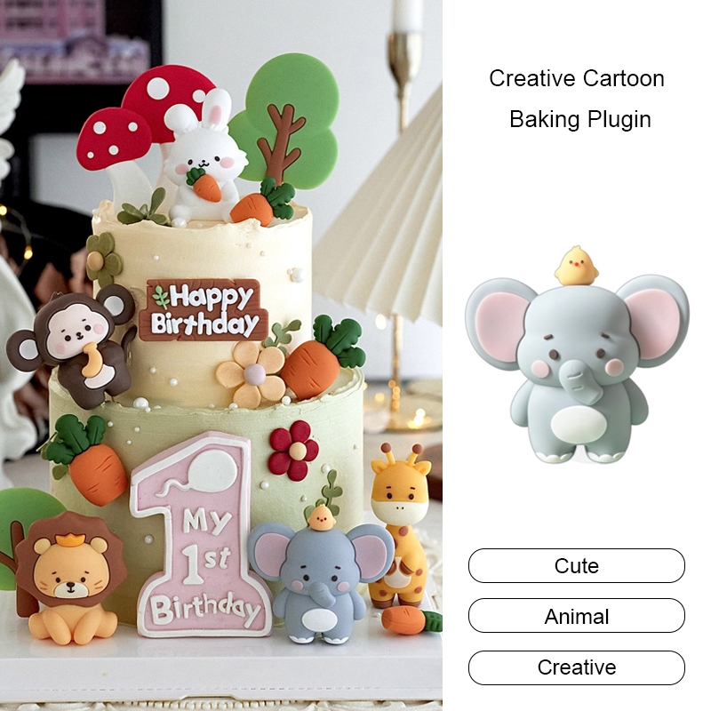 Jual Topper Kue Hewan Lucu 3D Baru Hutan Safari Singa Monyet Dekorasi ...