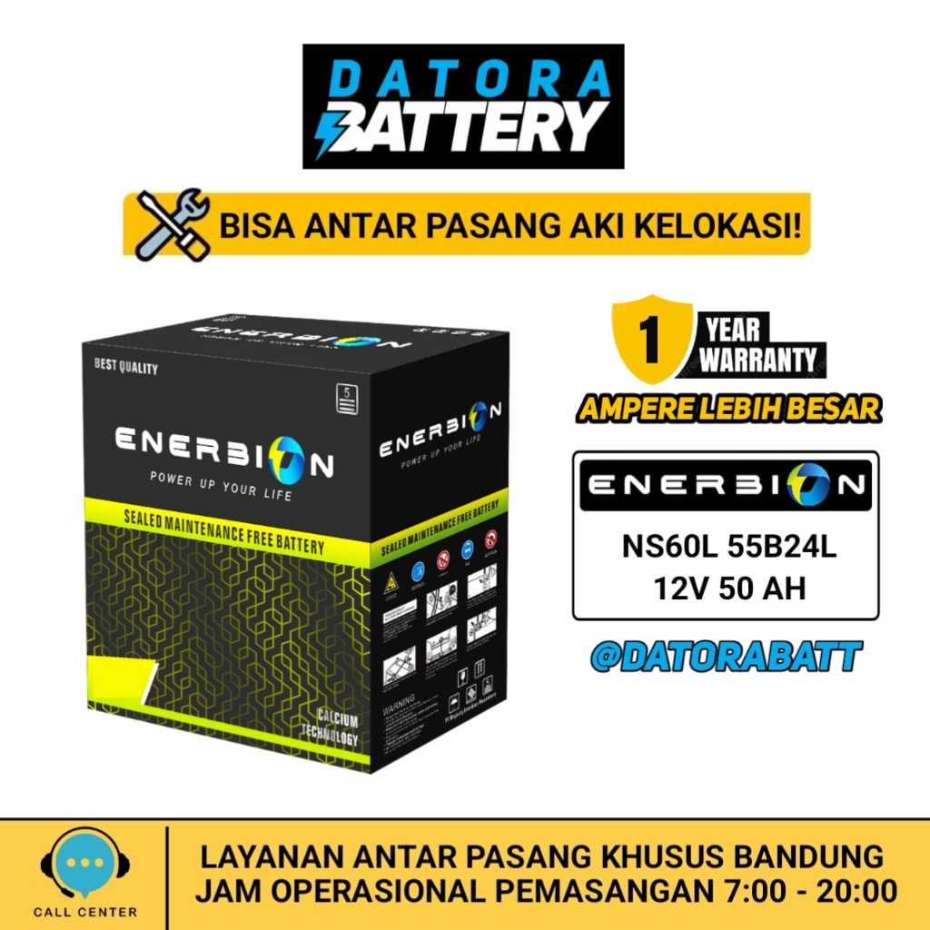 Jual AKI kering mobil , Battery ENERBION MF NS60L / 55B24L 12V 50 Ah | Shopee Indonesia