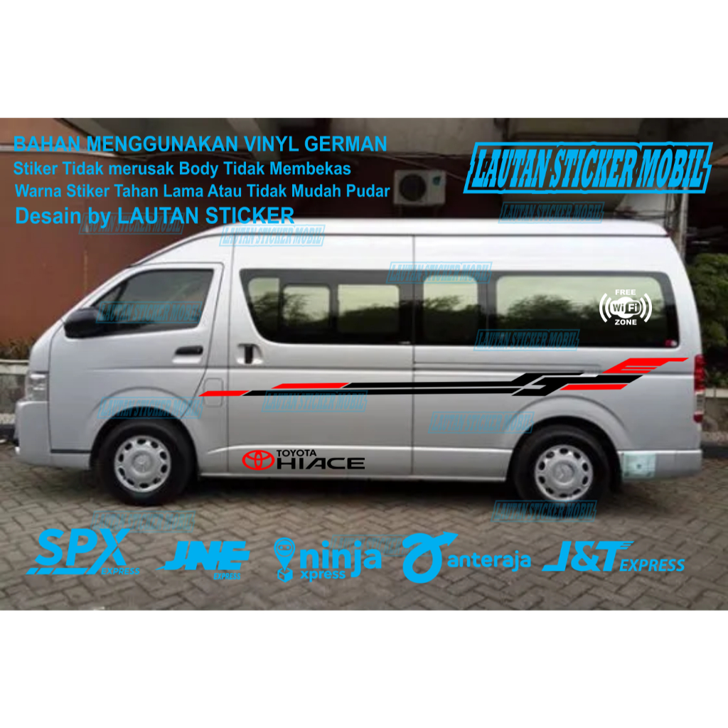 Jual cutting sticker mobil toyota hiace stiker sticker list body ...