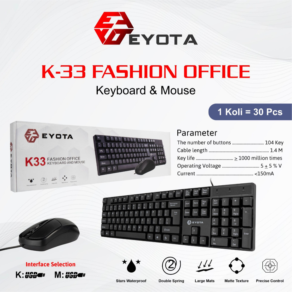Jual Keyboard Mouse Eyota USB K33 | Shopee Indonesia